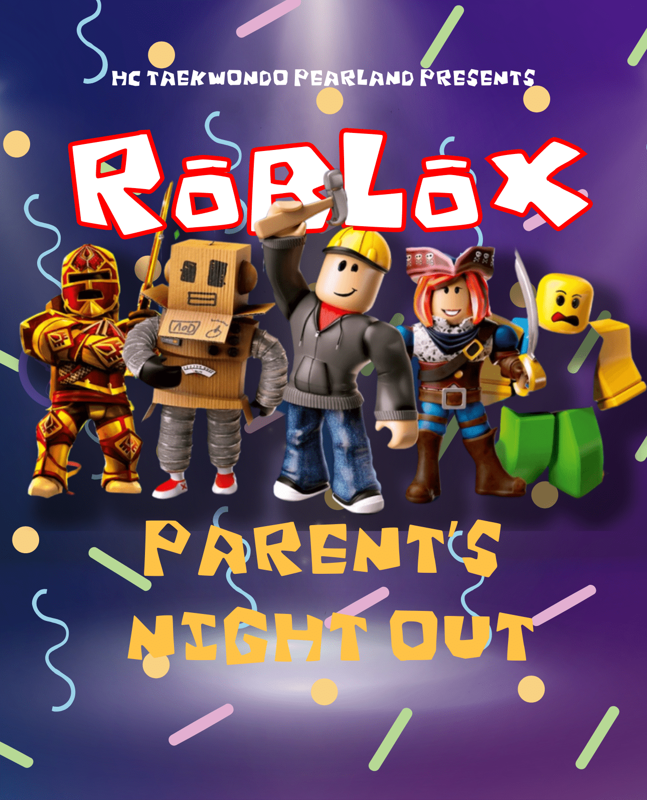 Roblox Parent's Night Out! Join Us on June 8th.
